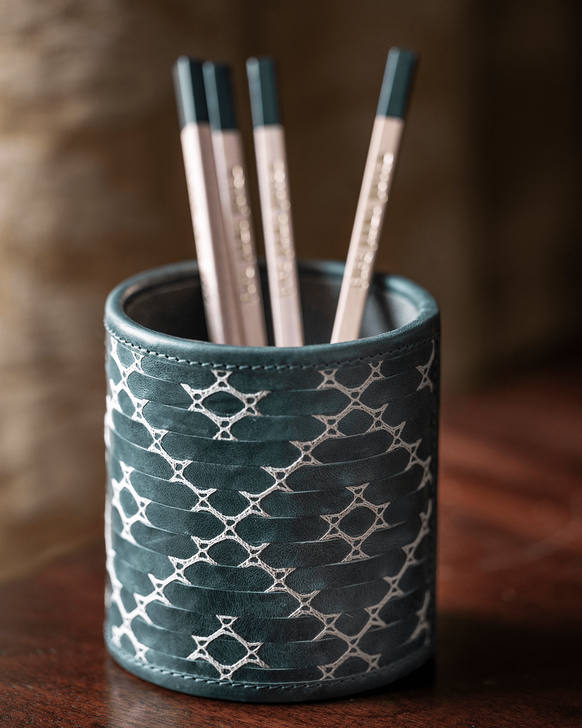 Hand-Woven Leather Pen Pot | Festive Gift Edit | The Fife Arms Shop