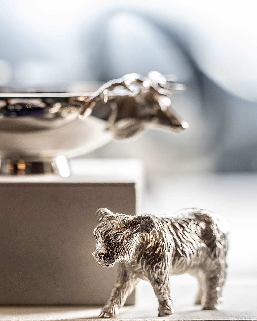 Limited-Edition Sterling Silver Highland Calf Table Ornament – The Fife ...